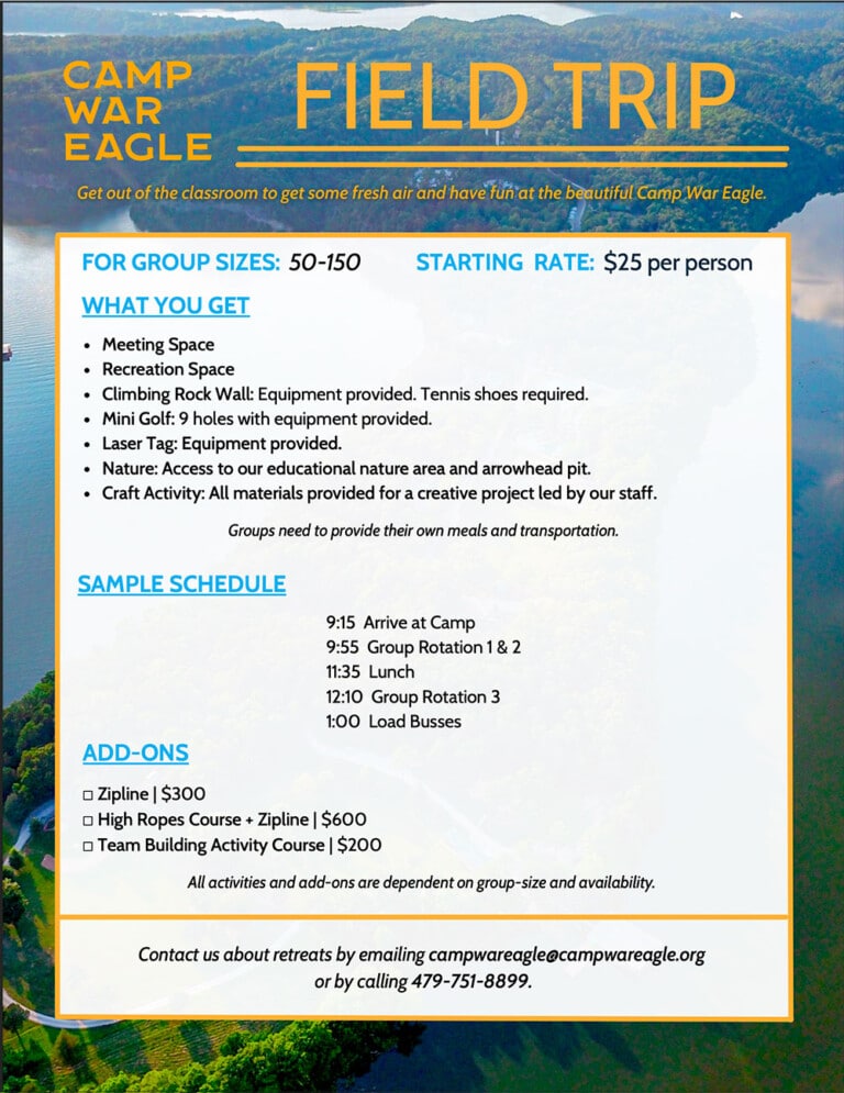 Pricing/Packages – Camp War Eagle